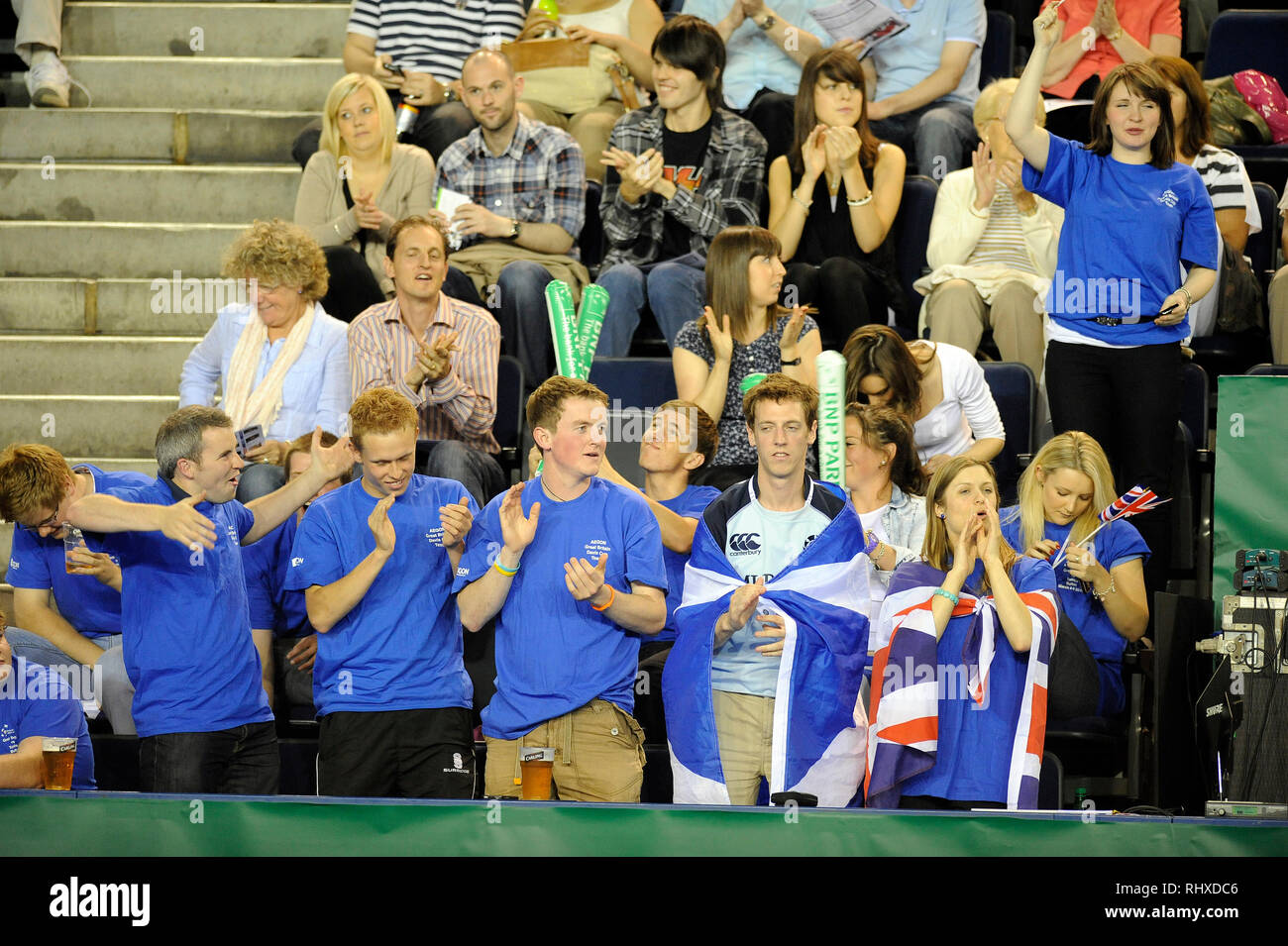 Davis Cup Tennis at Braehead Arena. James Ward (GB) v Gilles Muller ...
