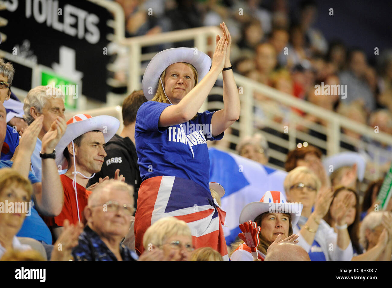 Davis Cup Tennis at Braehead Arena. James Ward (GB) v Gilles Muller ...