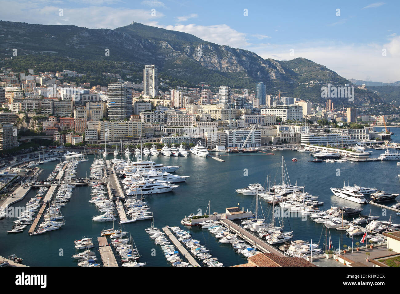 View of the principality of Monaco and the Mediterranean on the French ...