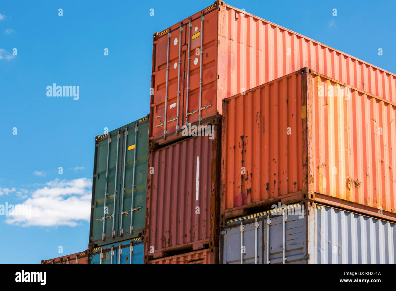 Colorful shipping containers sea port hi-res stock photography and ...