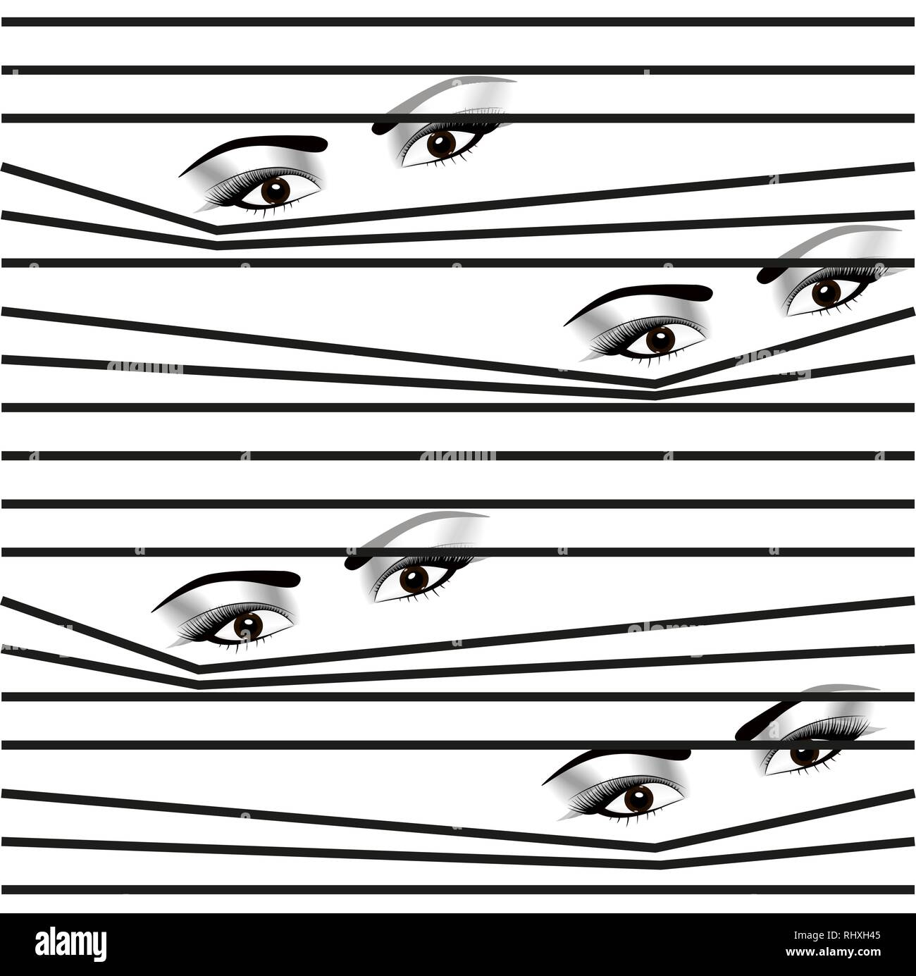 Eyes through blinds Stock Vector Images - Alamy