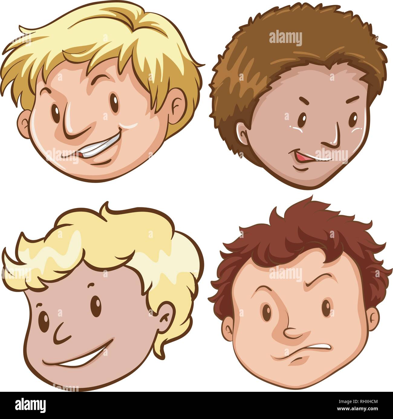 Set of different male head illustration Stock Vector Image & Art - Alamy