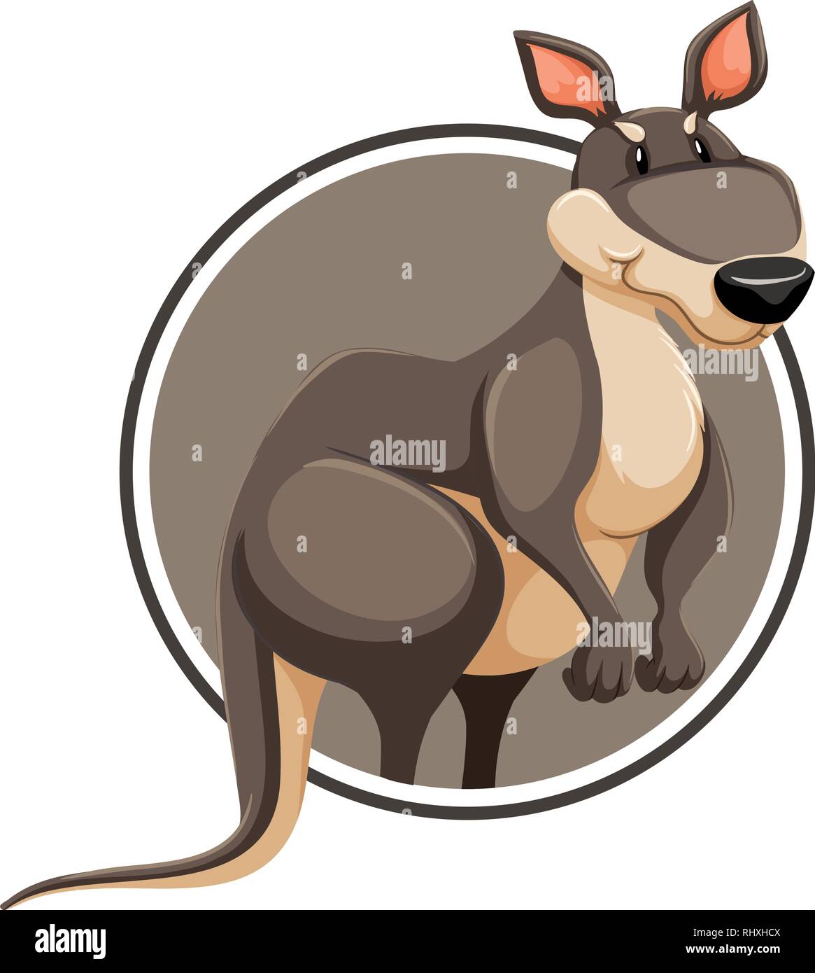 A kangaroo on circle template illustration Stock Vector Image & Art - Alamy