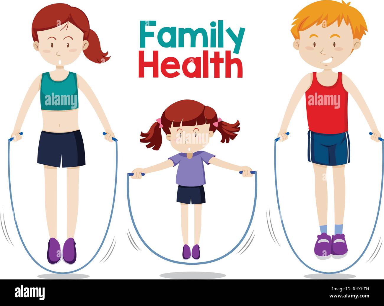 Family doing workout together illustration Stock Vector Image & Art - Alamy