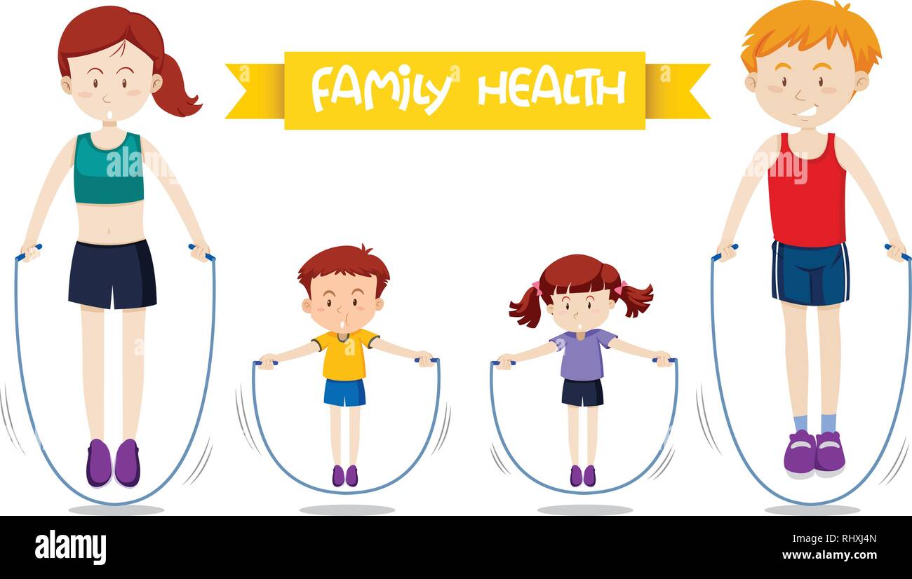 A family workout together illustration Stock Vector Image & Art - Alamy