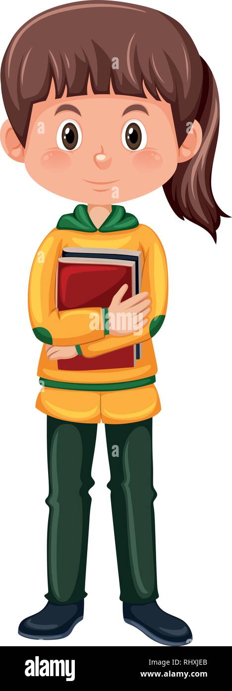 A brunette student character illustration Stock Vector Image & Art - Alamy