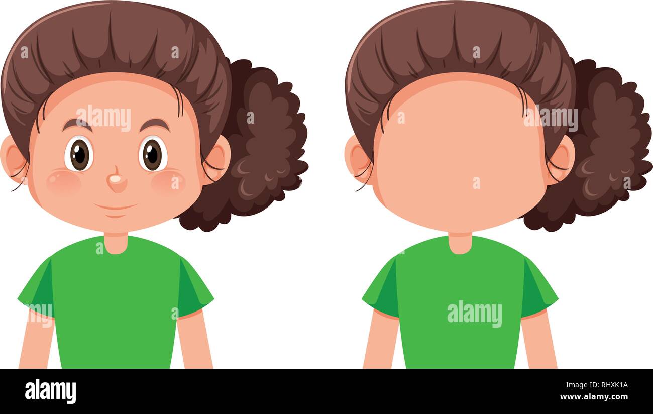 Set Of Brunette Girl Character Illustration Stock Vector Image And Art