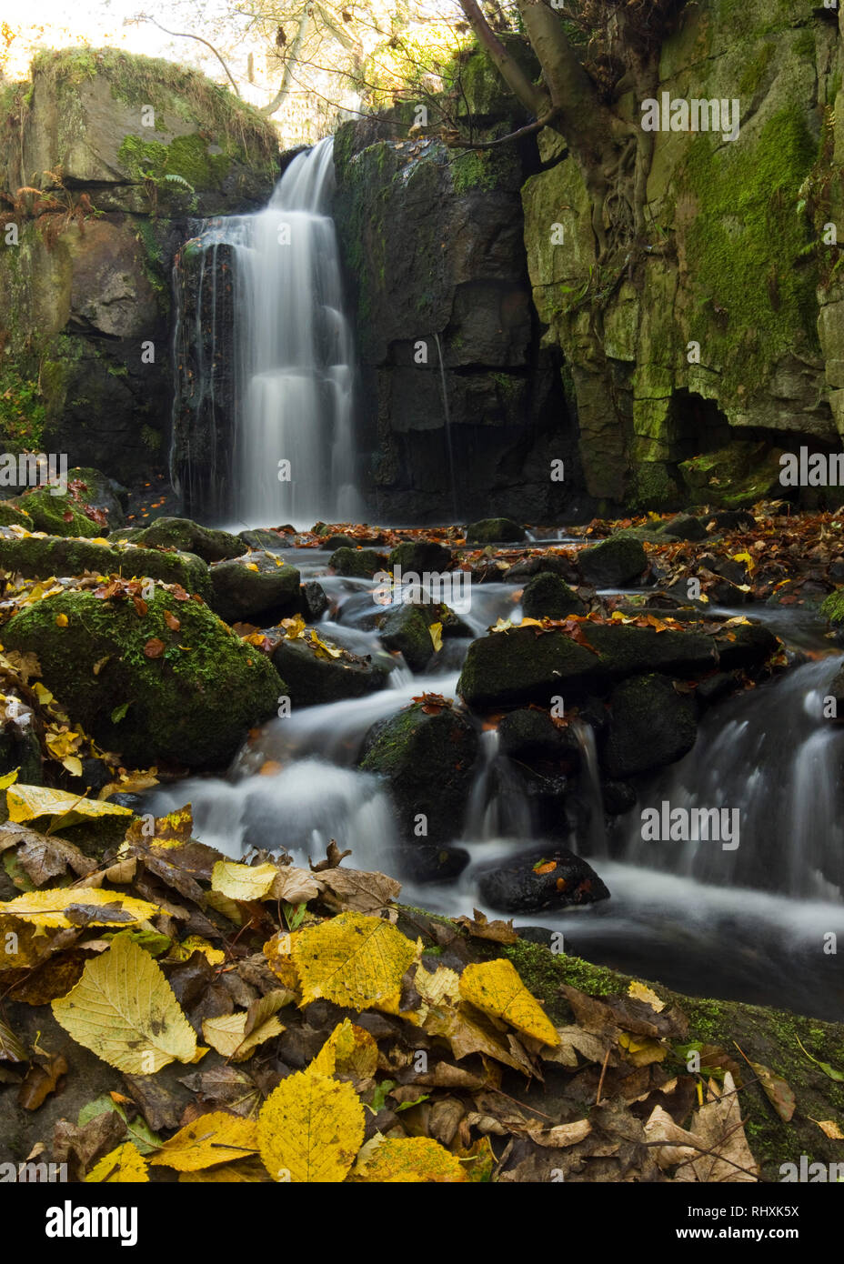 Lumsdale waterfall in matlock uk hi-res stock photography and images ...