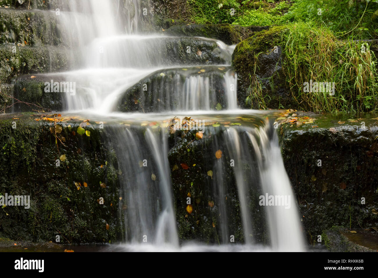 Lumsdale waterfall in matlock uk hi-res stock photography and images ...
