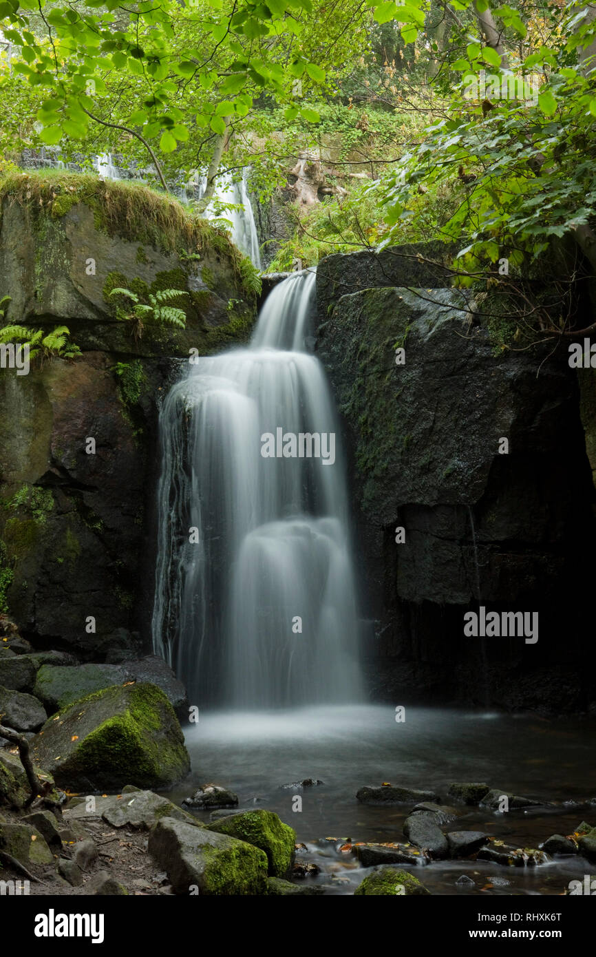 Lumsdale Waterfalls in summer, Matlock Derbyshire UK Stock Photo - Alamy
