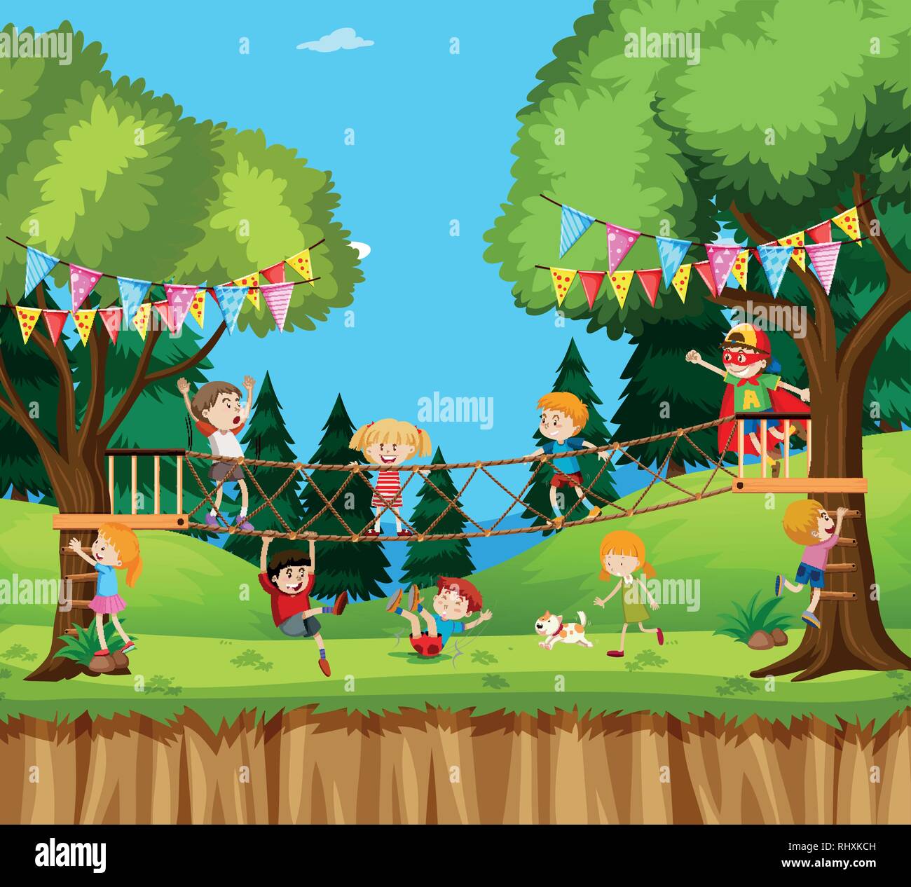 Children playing mountain Stock Vector Images - Alamy