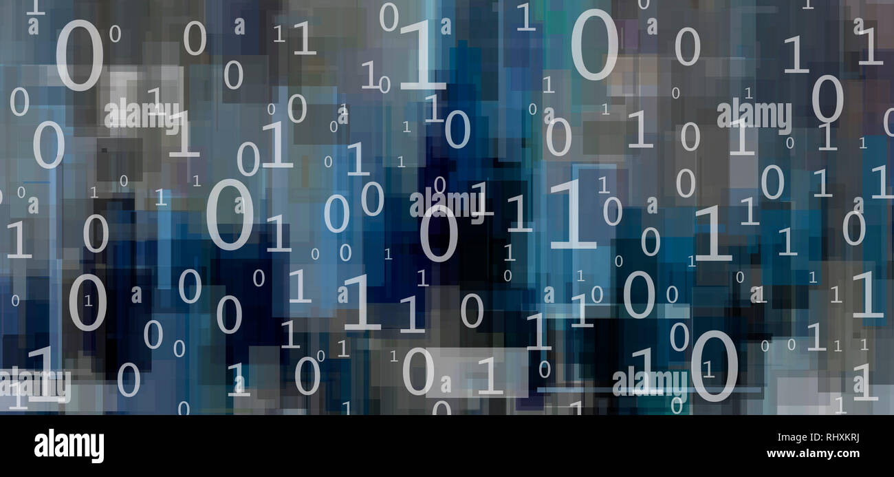 Modern geometric abstract of lines and squares with binary code Stock ...