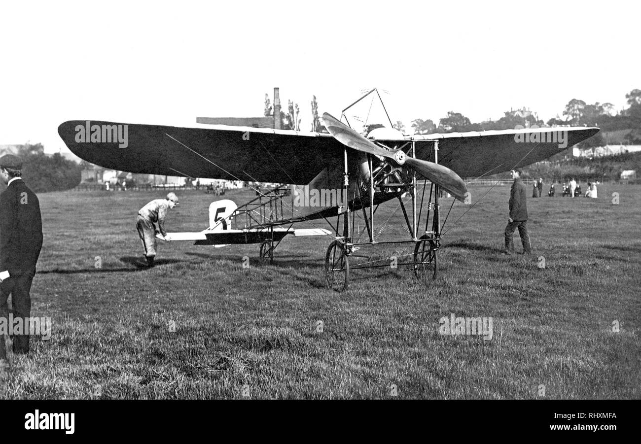 Early aeroplane at Burton on Trent Stock Photo - Alamy