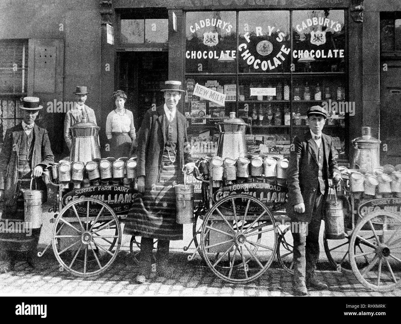 Milk delivery men Stock Photo - Alamy
