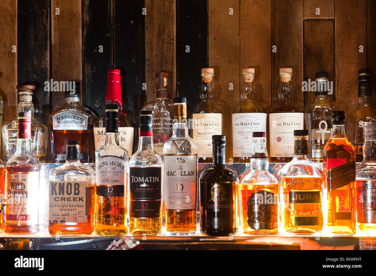 Views of a public bar, cocktail bar, whiskey bar. Lenny Warren / Warren ...