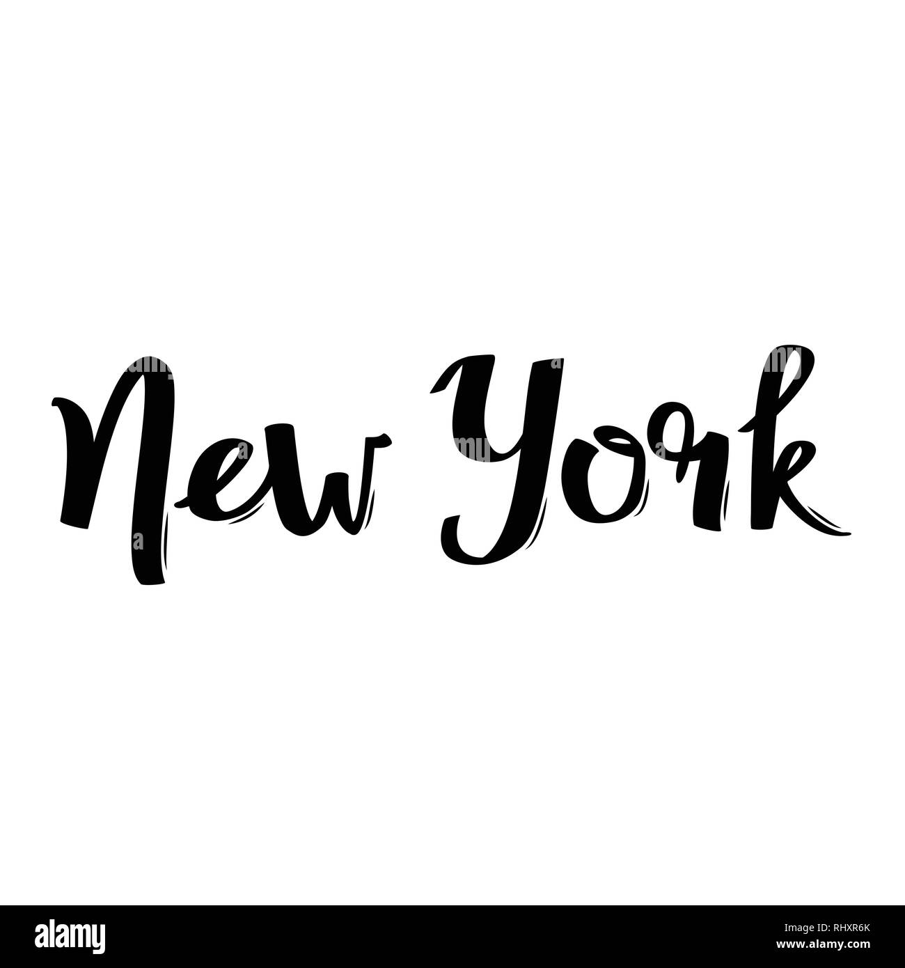 New York calligraphic word. Handwritten city name Stock Vector Image ...