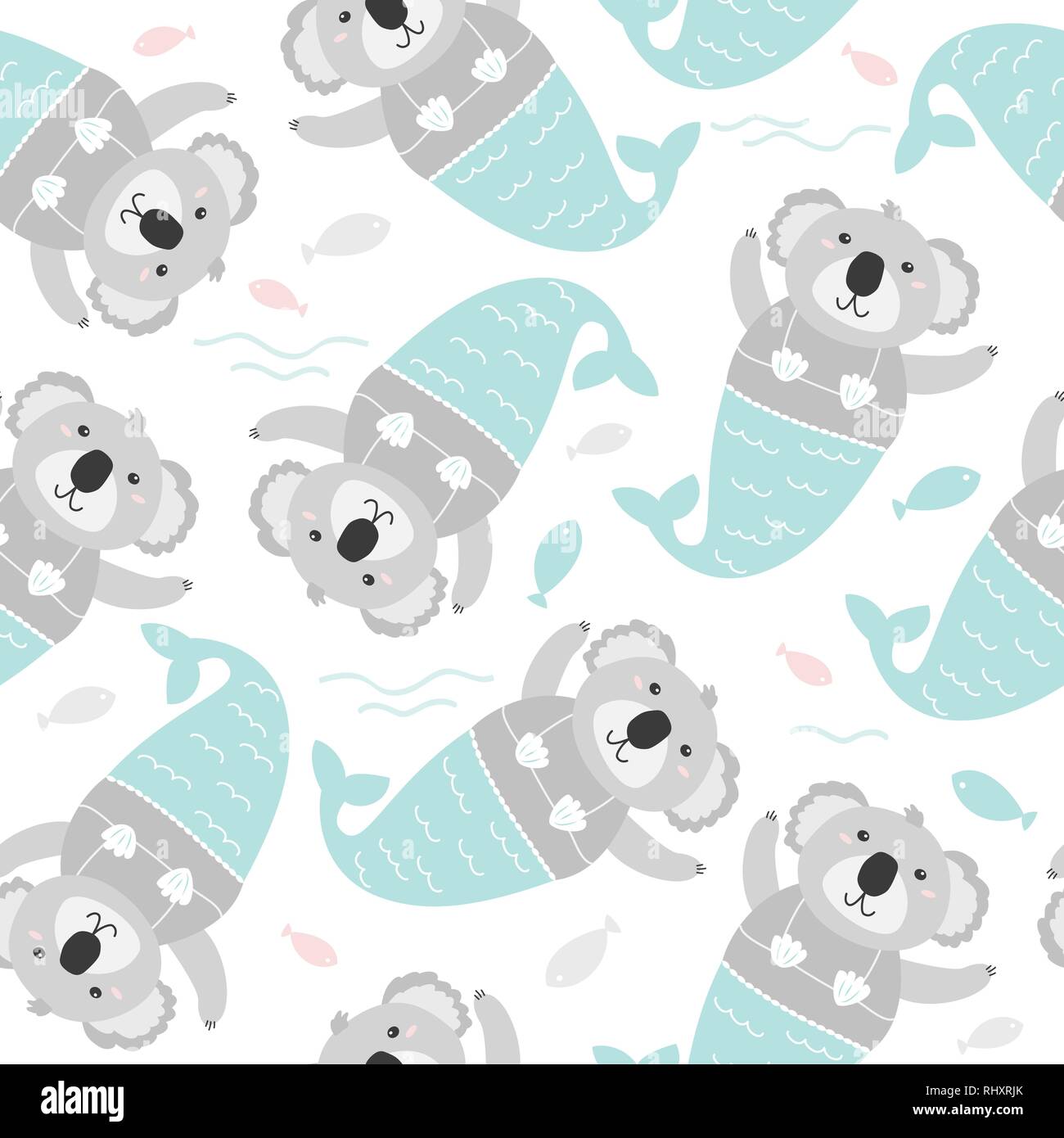 Cute little mermaid design Stock Vector Images - Alamy