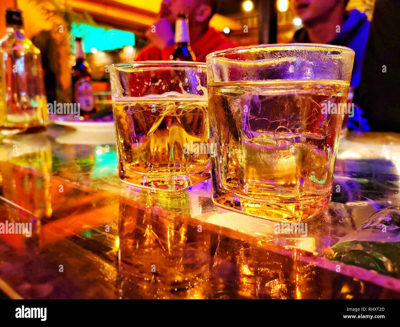 Glass beer night club table hi-res stock photography and images - Alamy
