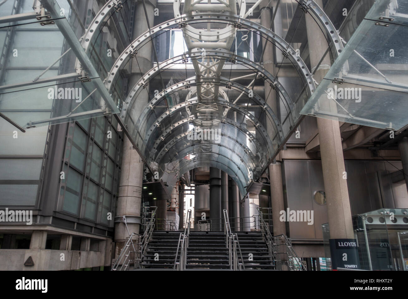 Lloyd's bank, building in the center of London, January 26th, 2019 ...