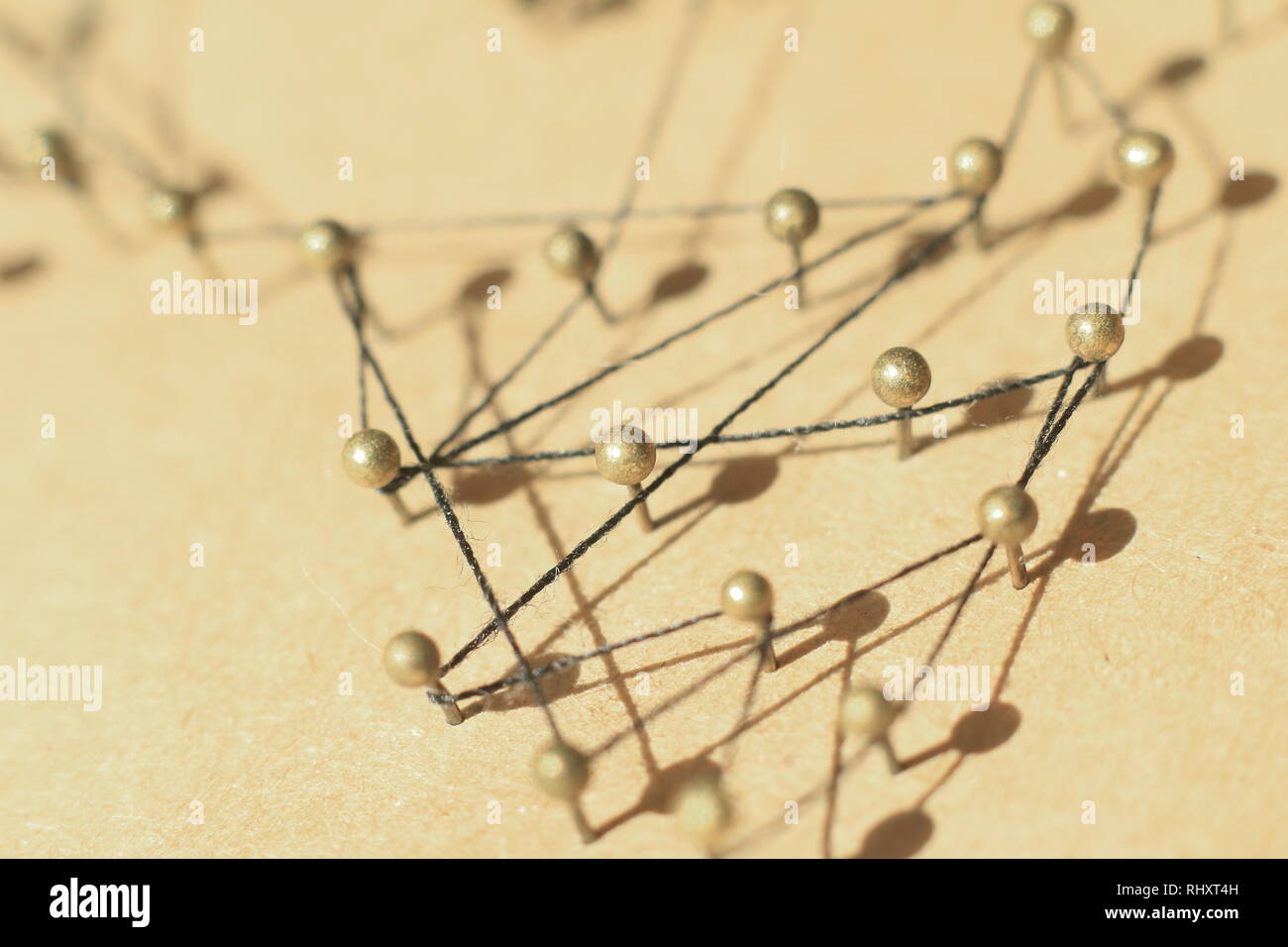 Concept of a social network with leader of a management structure with ...