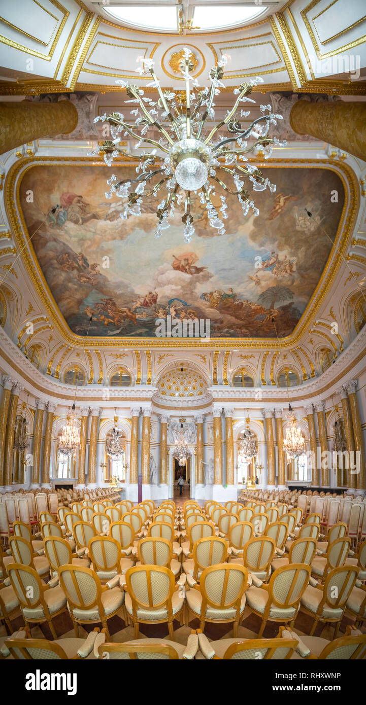 Warsaw Palace. Inside interior of Royal Castle. The palace is a ...