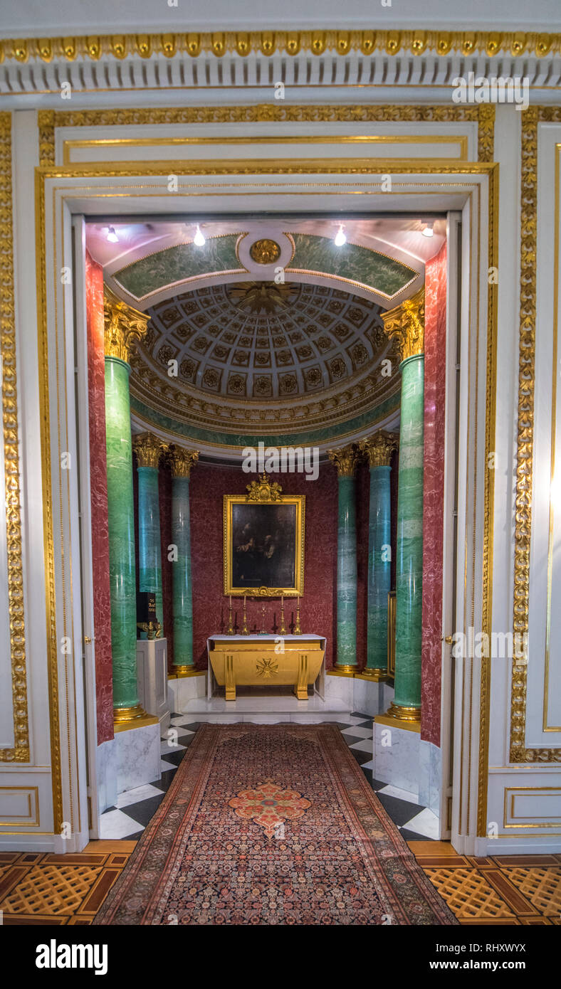 Warsaw Palace. Inside interior of Royal Castle. The palace is a ...