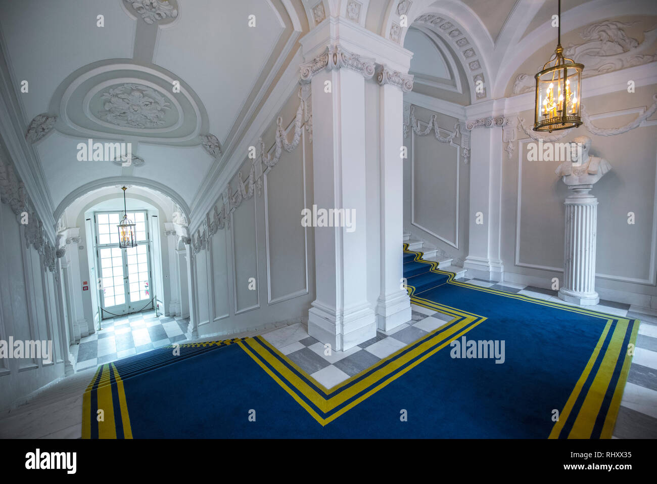 Warsaw Palace. Inside interior of Royal Castle. The palace is a ...