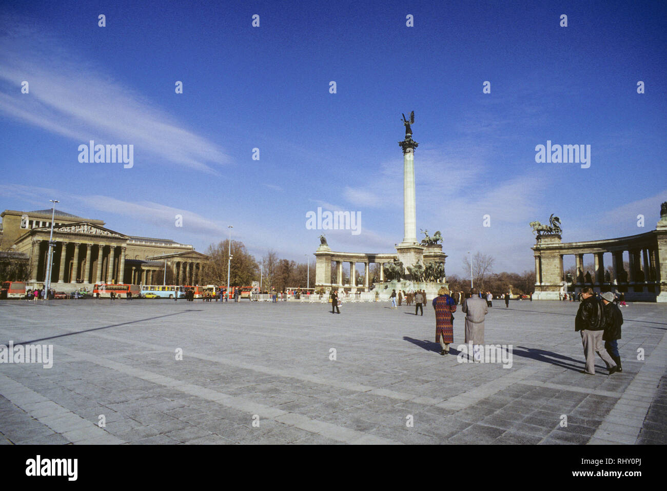 HEROES SQUARE Budapest Hungary noted for its iconic statue complex ...