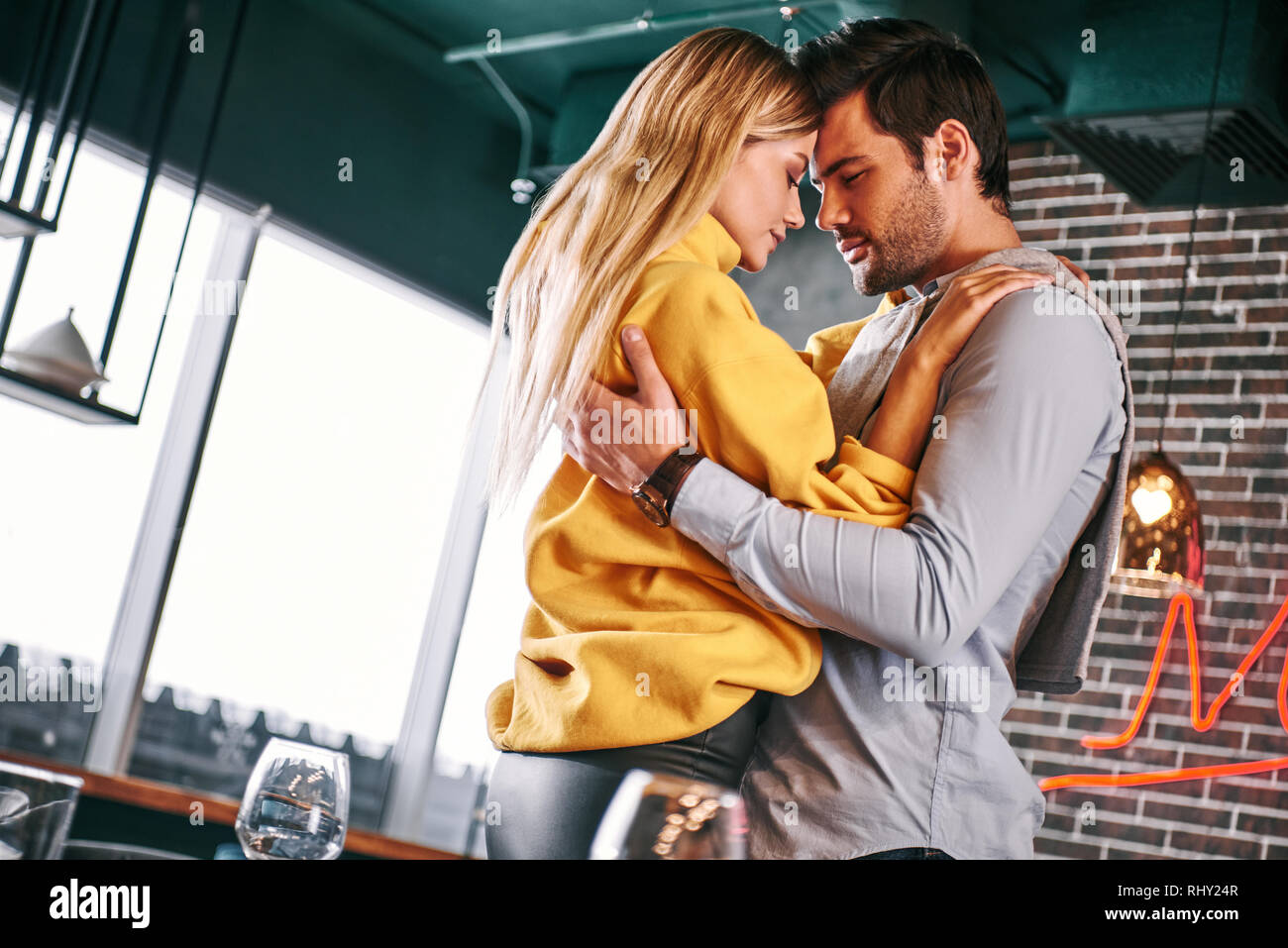 Young couple dancing embrace passion hi-res stock photography and ...