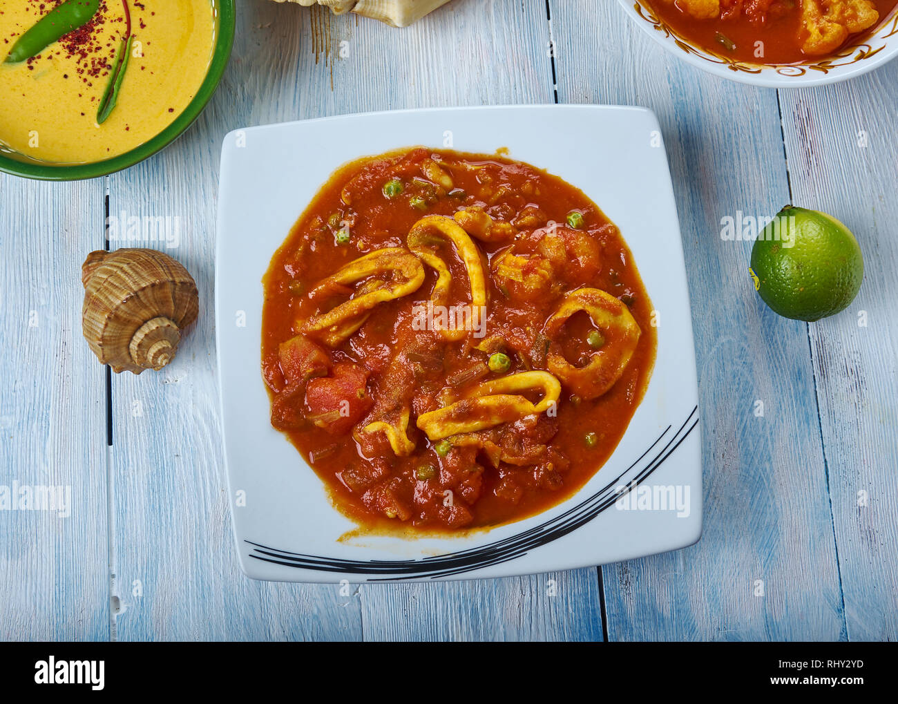 Koonthal Kulambu, Squid in Roasted coconut gravy is cooked , Kerala ...