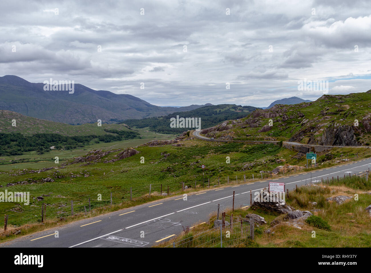 Macgillycuddy's Reeks from Molls Gap, County Kerry, Ireland Stock Photo ...