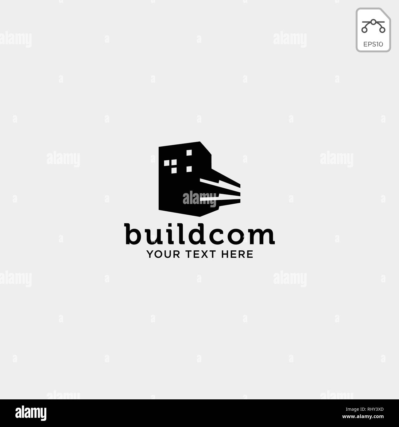 Vector flat construction company brand design template. Building ...