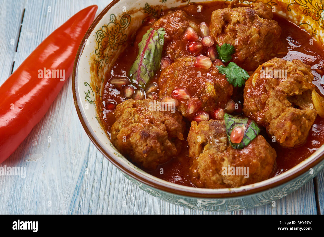 Kofta Challow, basically lamb meatballs cooked, Afghani uisine, central ...