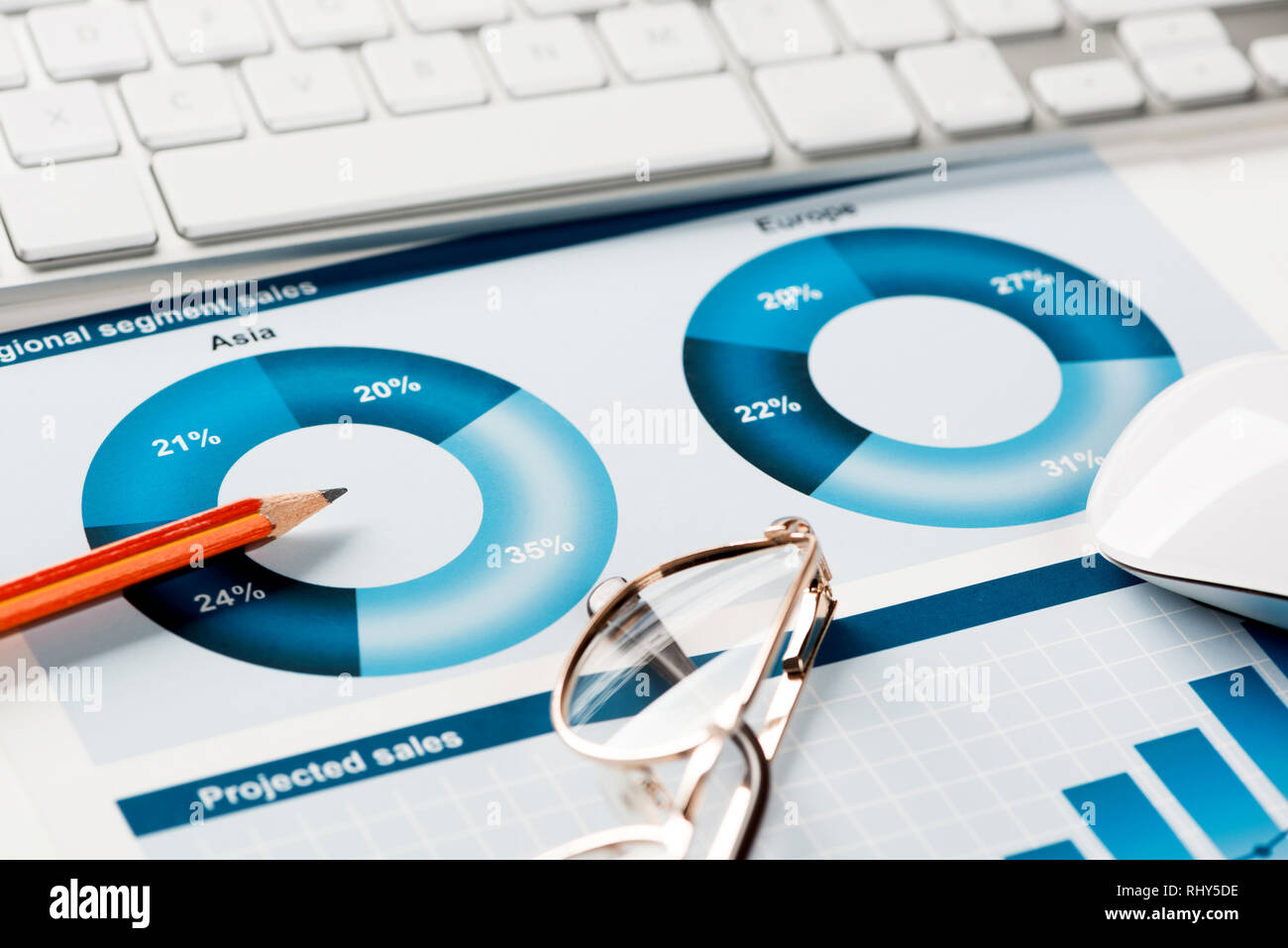 Preparing average sales report Stock Photo - Alamy