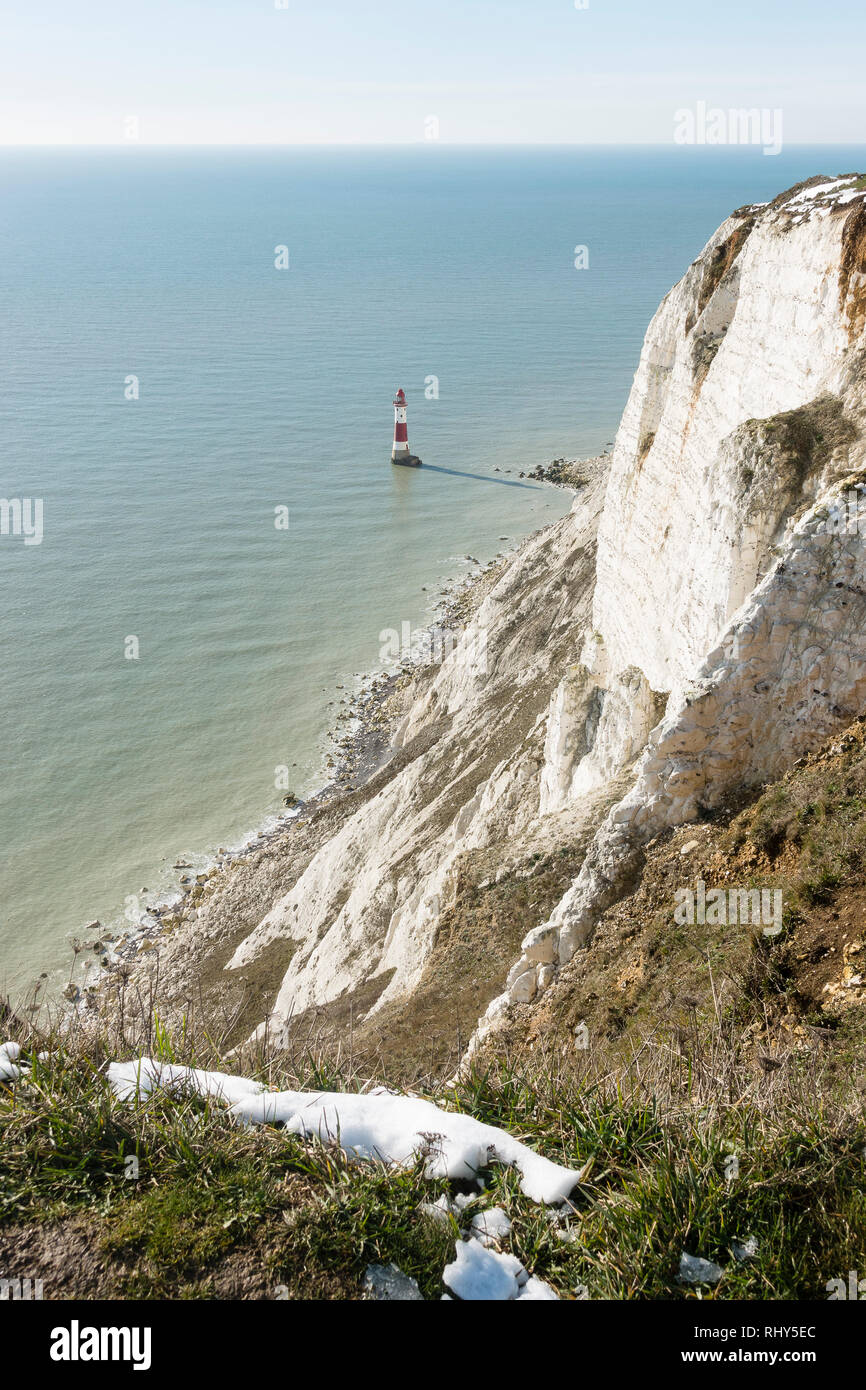 Beachy Head Cliffs and Lighthouse Stock Photo - Alamy