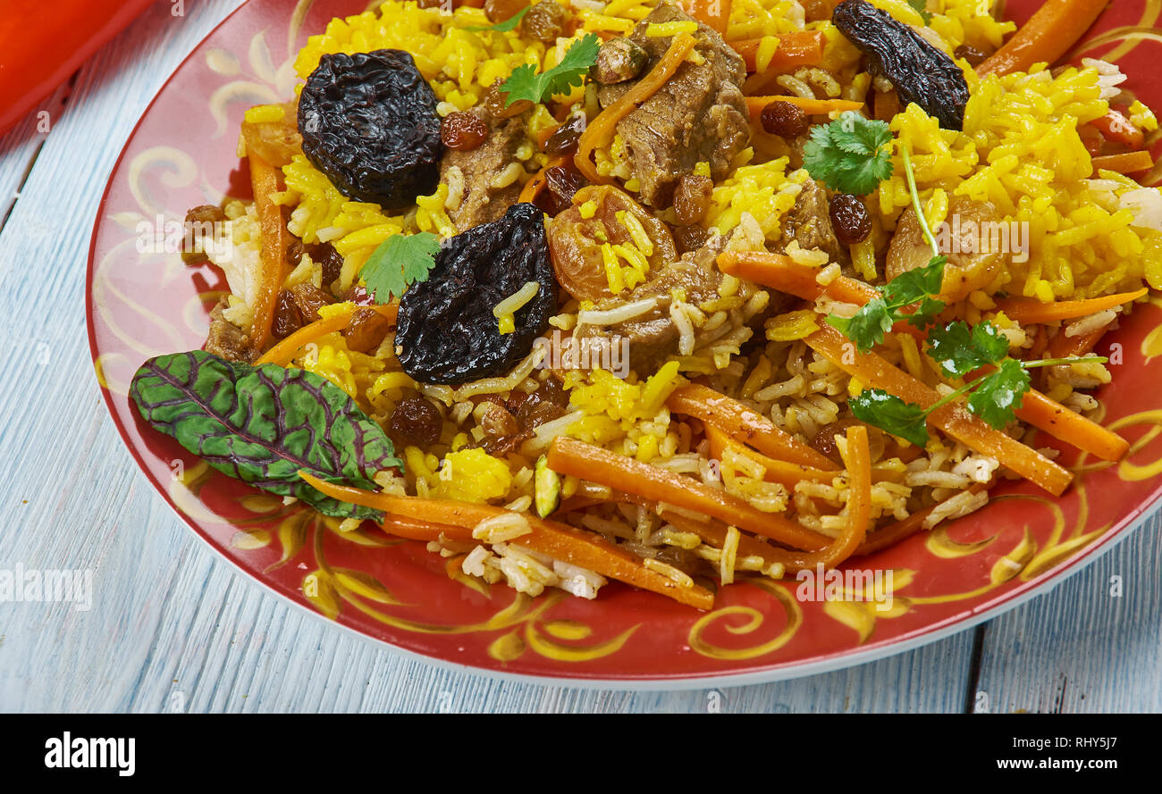 Murg Mewa Pulao, variants of rice dishes cooked with nuts, raisins ...