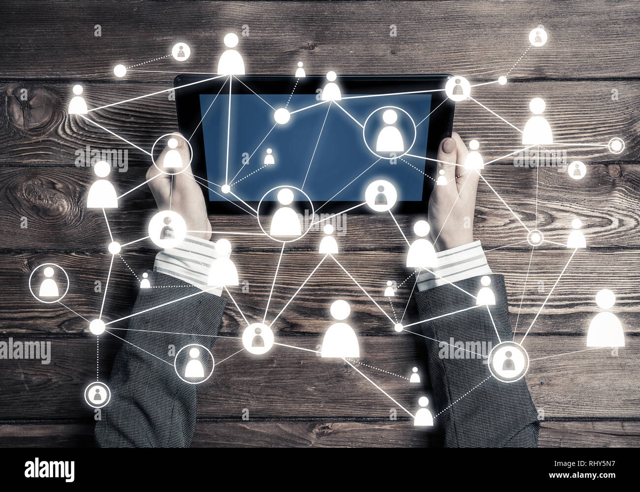 Concept of social communication and networking with social connection ...