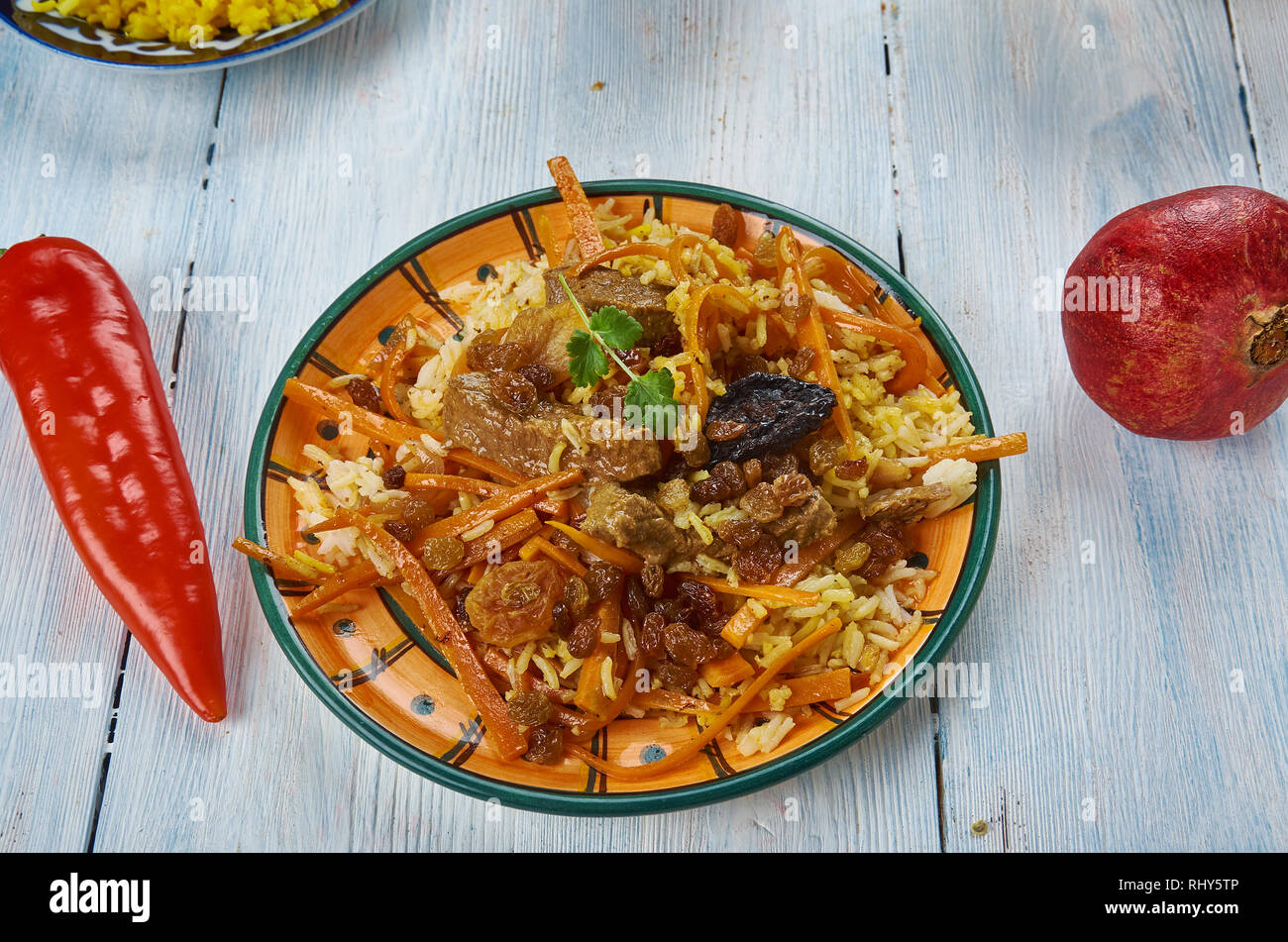 Qabili Pulao, Kabuli palaw - most popular dish in Afghanistan Stock ...