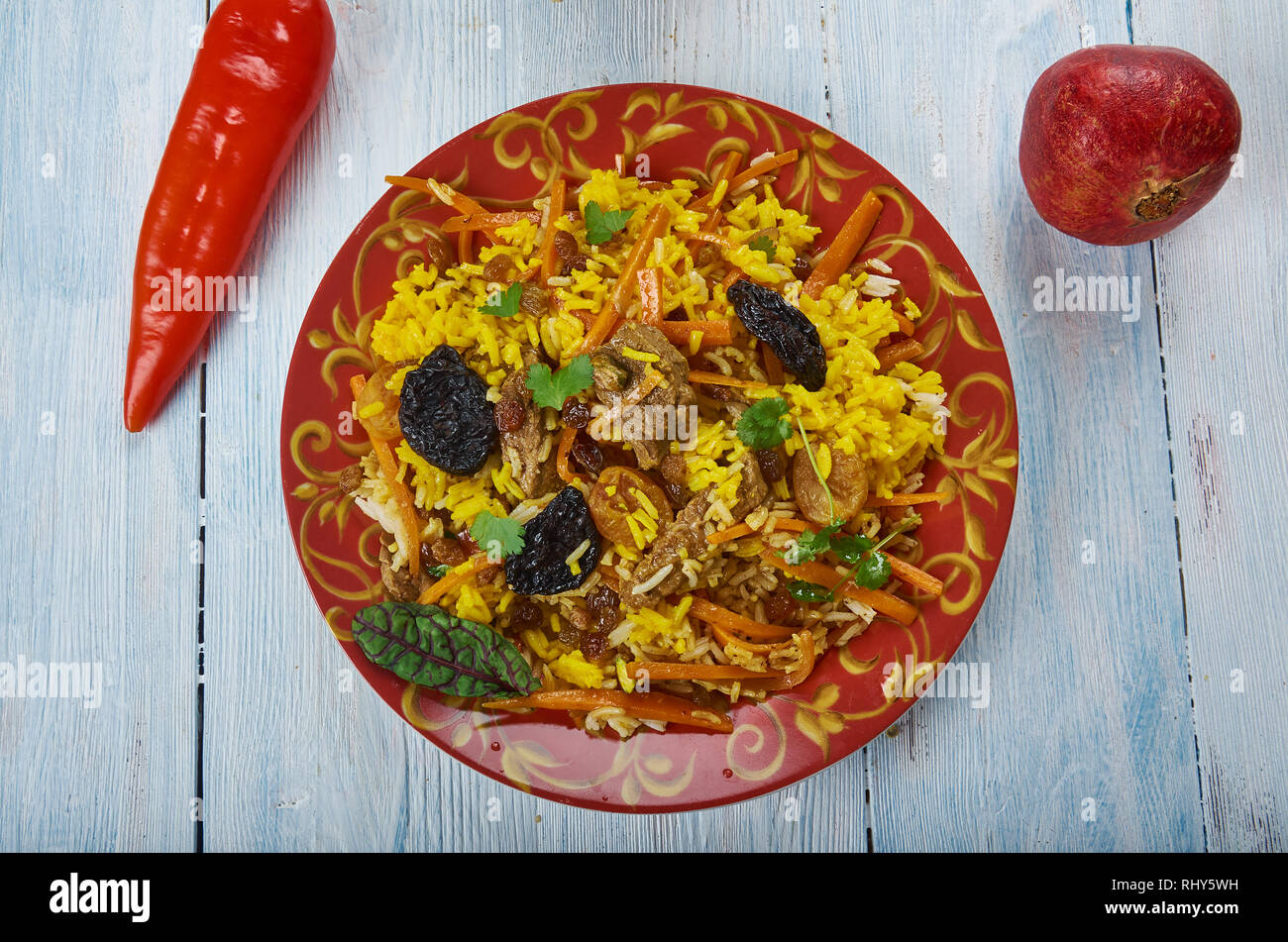 Murg Mewa Pulao, variants of rice dishes cooked with nuts, raisins ...
