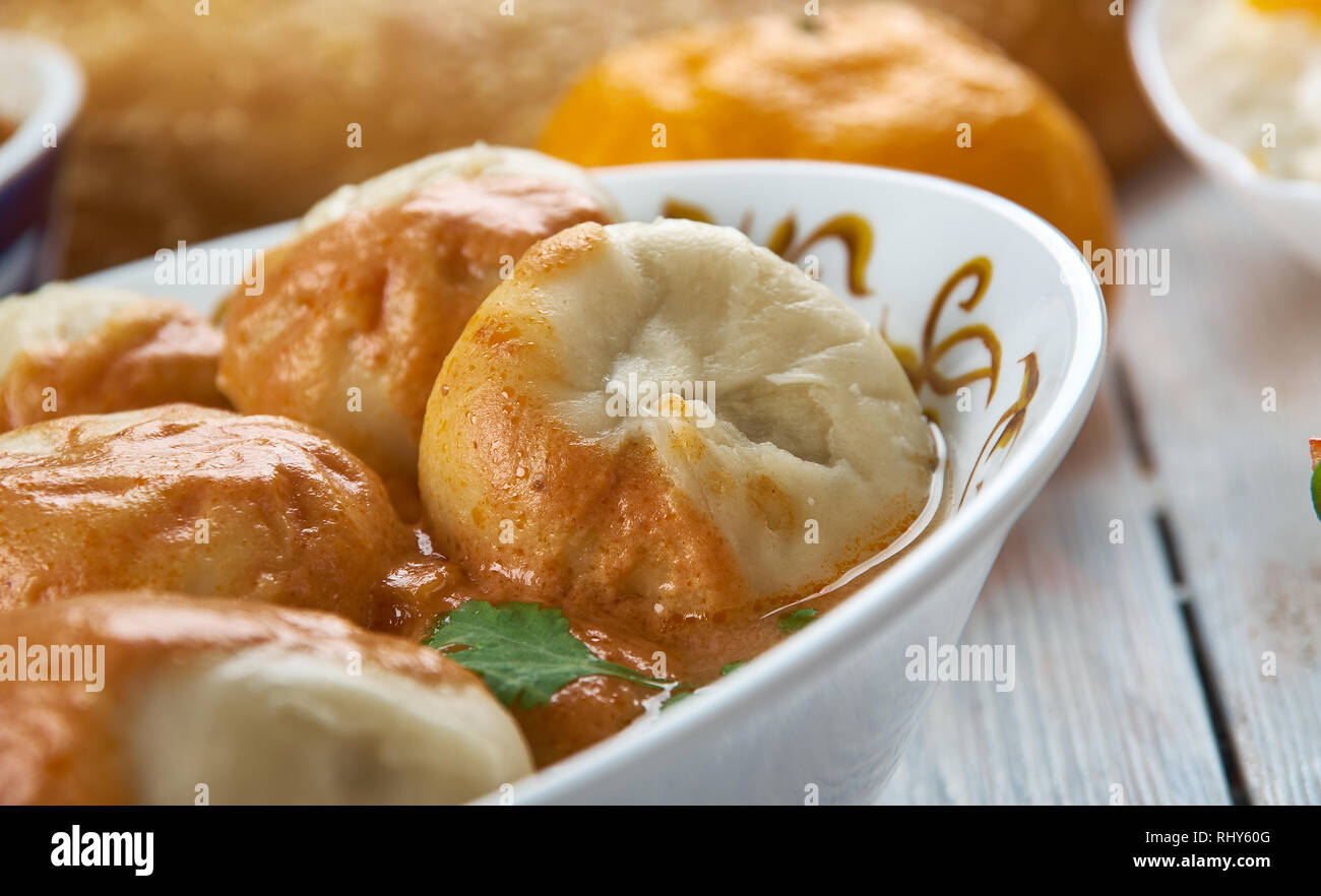 Mantu, Beef Dumplings. Afghani uisine, central Asia Traditional ...