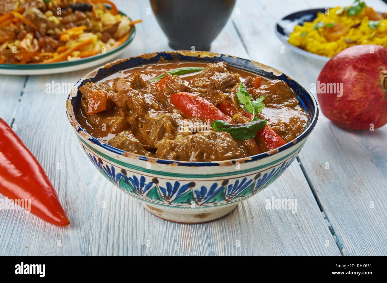 Dum Pukht Gosht - slow-cooked Afghani mutton Stock Photo - Alamy