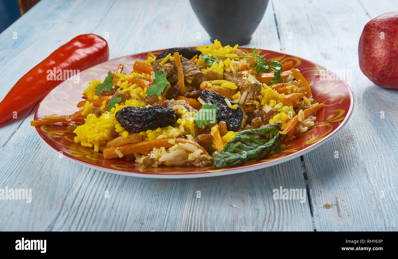 Murg Mewa Pulao, variants of rice dishes cooked with nuts, raisins ...
