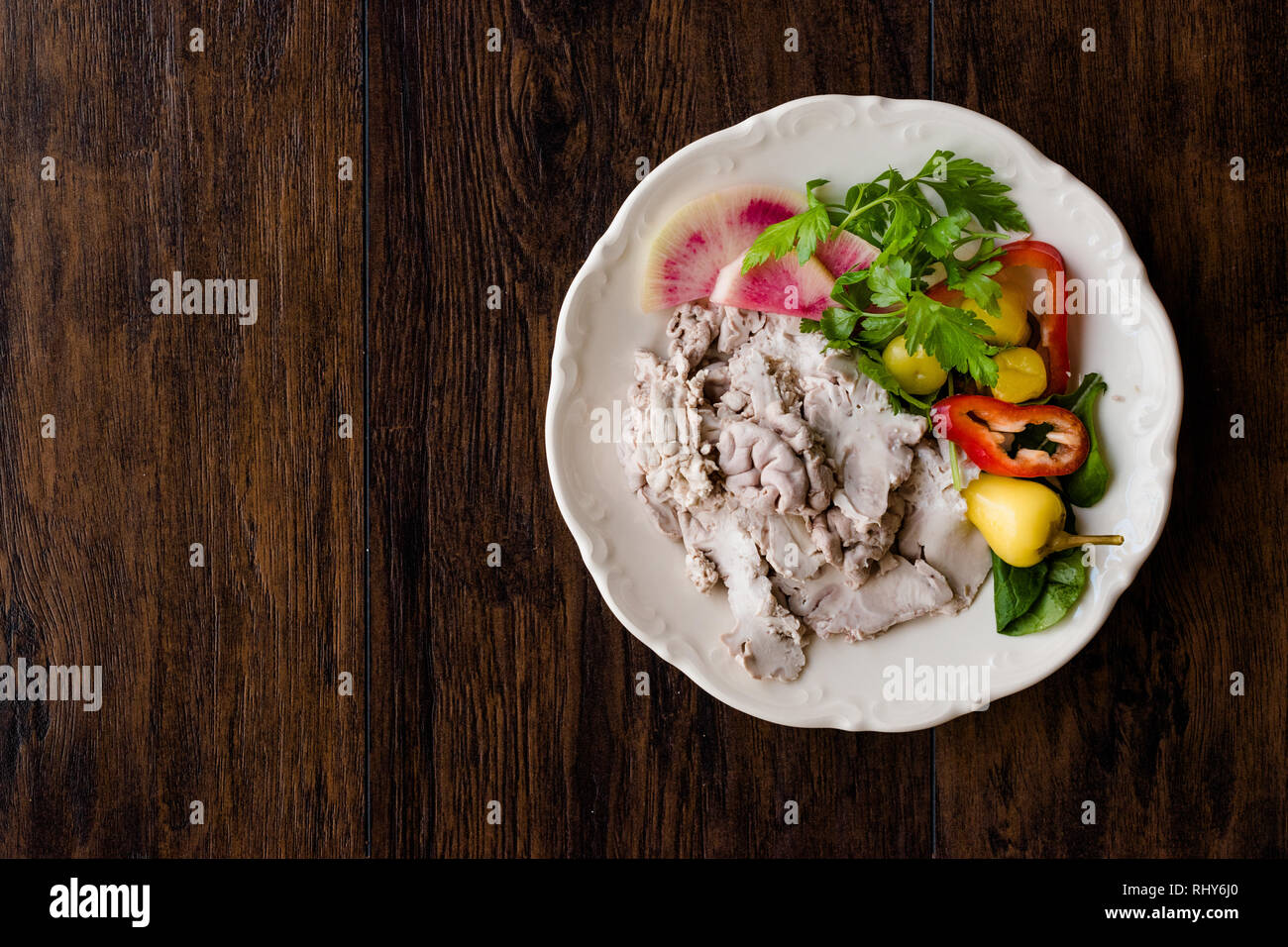 Turkish Offal Food Lamb Brain with Salad / Beyin Sogus served with ...