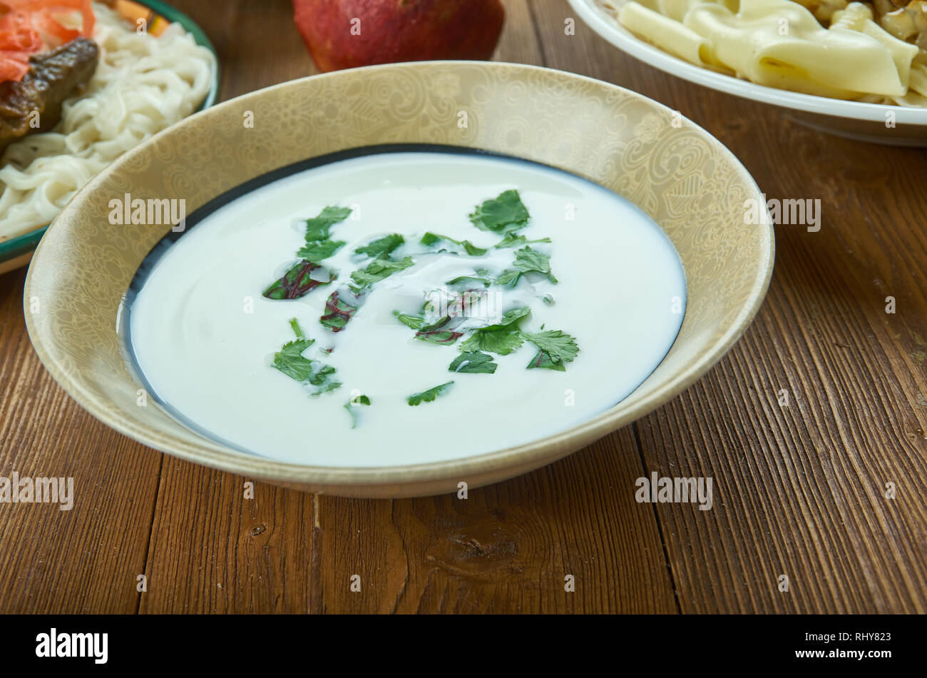 Chalap, beverage consists of qatiq or suzma, salt,, Kyrgyz cuisine ...