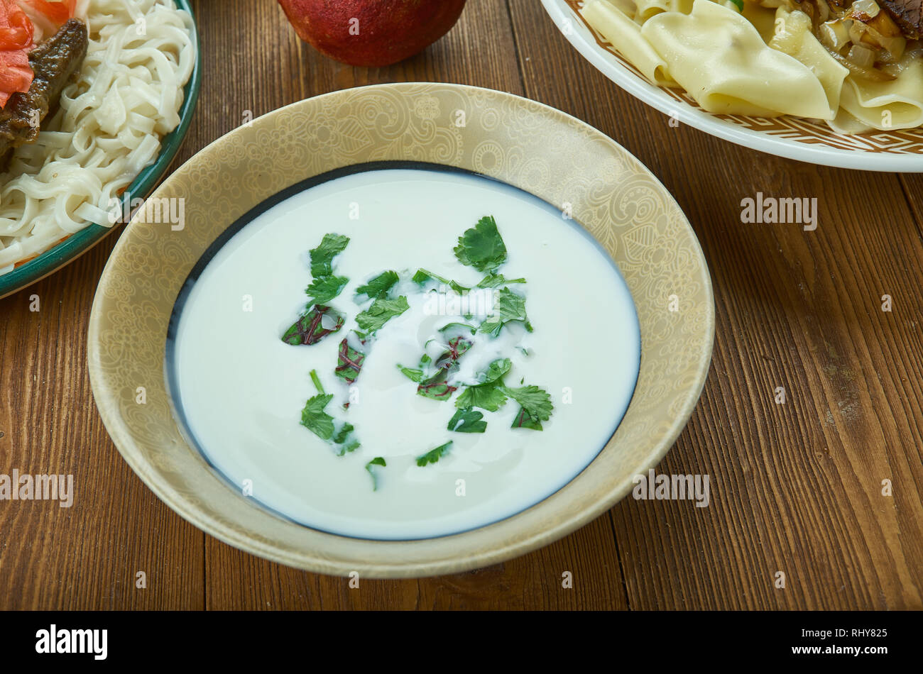 Chalap, beverage consists of qatiq or suzma, salt,, Kyrgyz cuisine ...