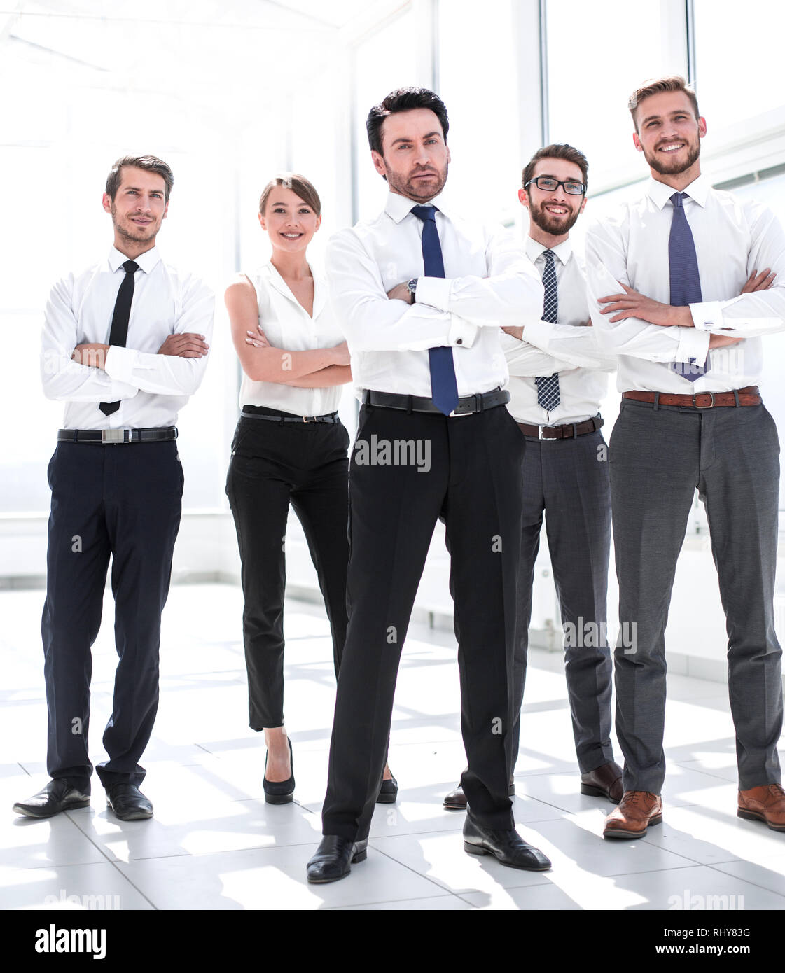 Group managers employees standing hi-res stock photography and images ...