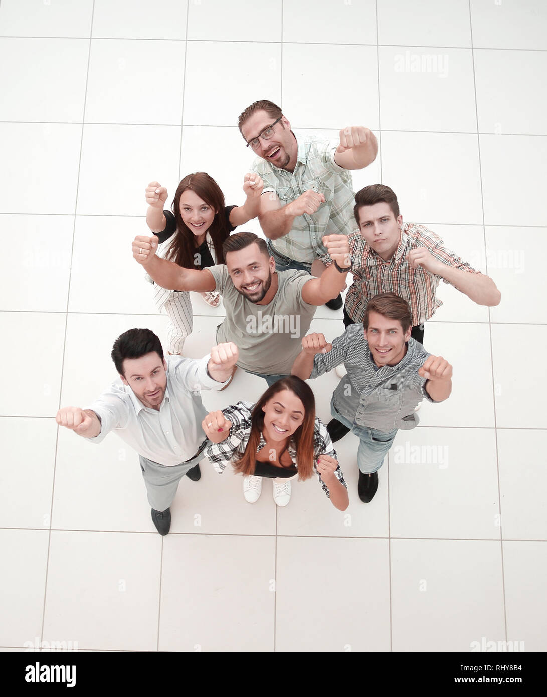 top view. the business team shows its success Stock Photo - Alamy