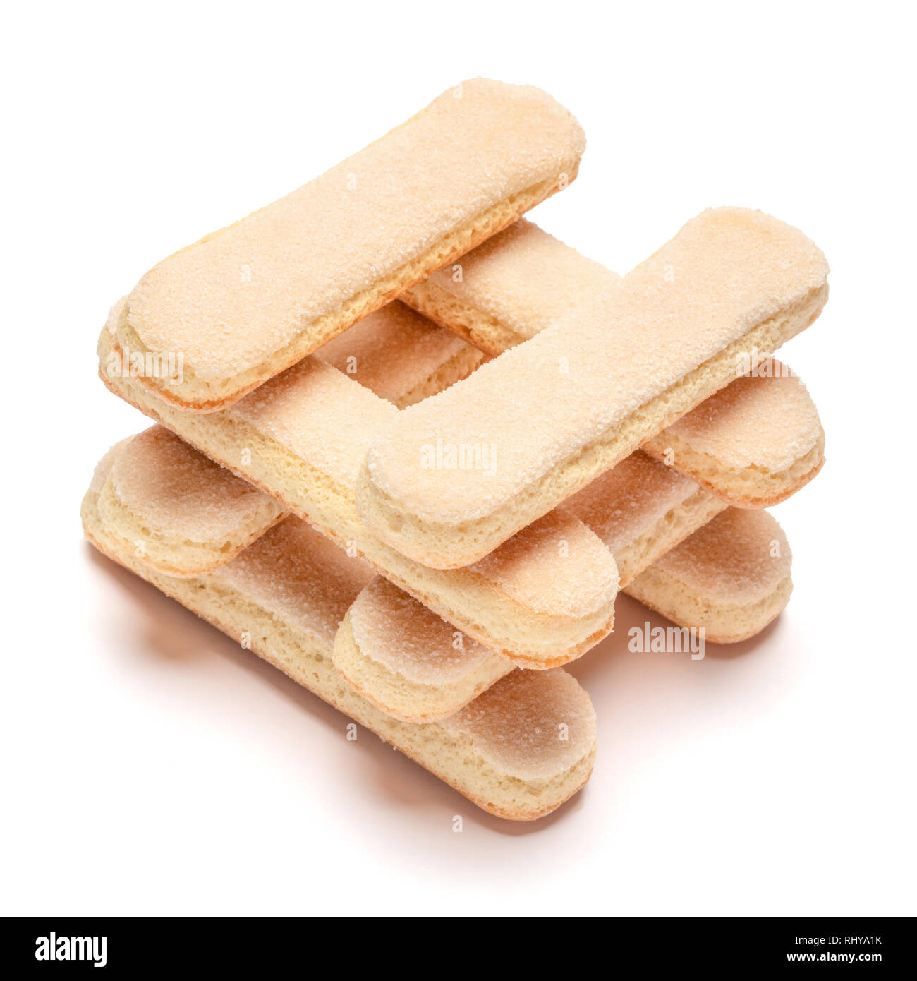 Traditional Italian Savoiardi ladyfingers Biscuits on White Background ...