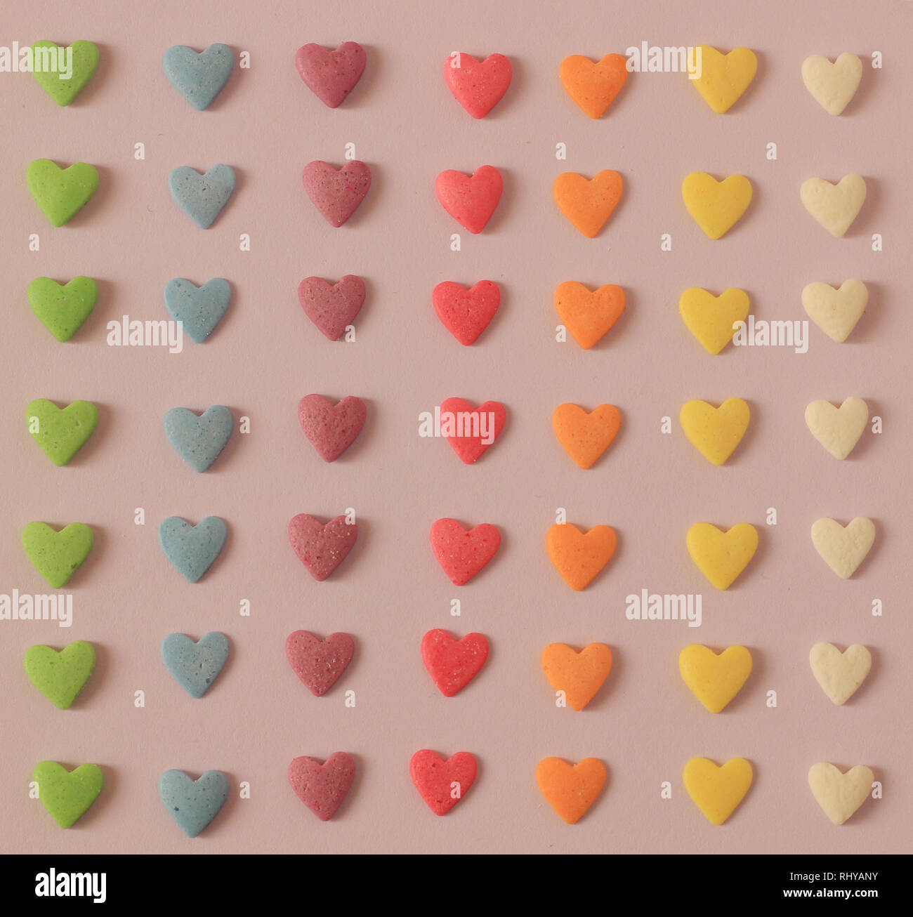 Colorful Candy hearts Stock Photo - Alamy