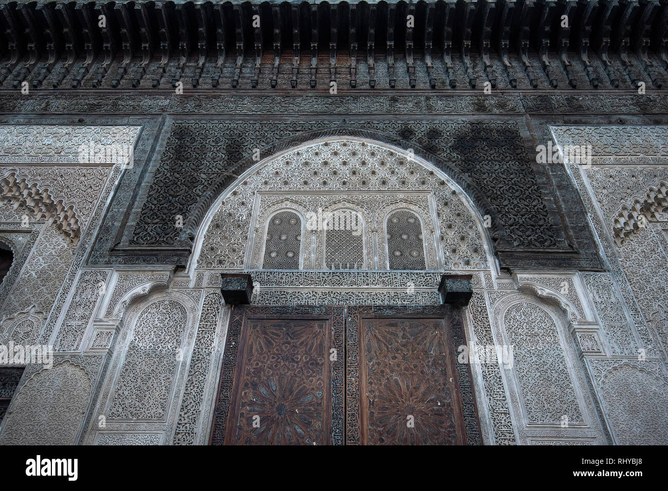 Inside interior of The Madrasa Bou Inania ( Medersa el Bouanania ) is ...